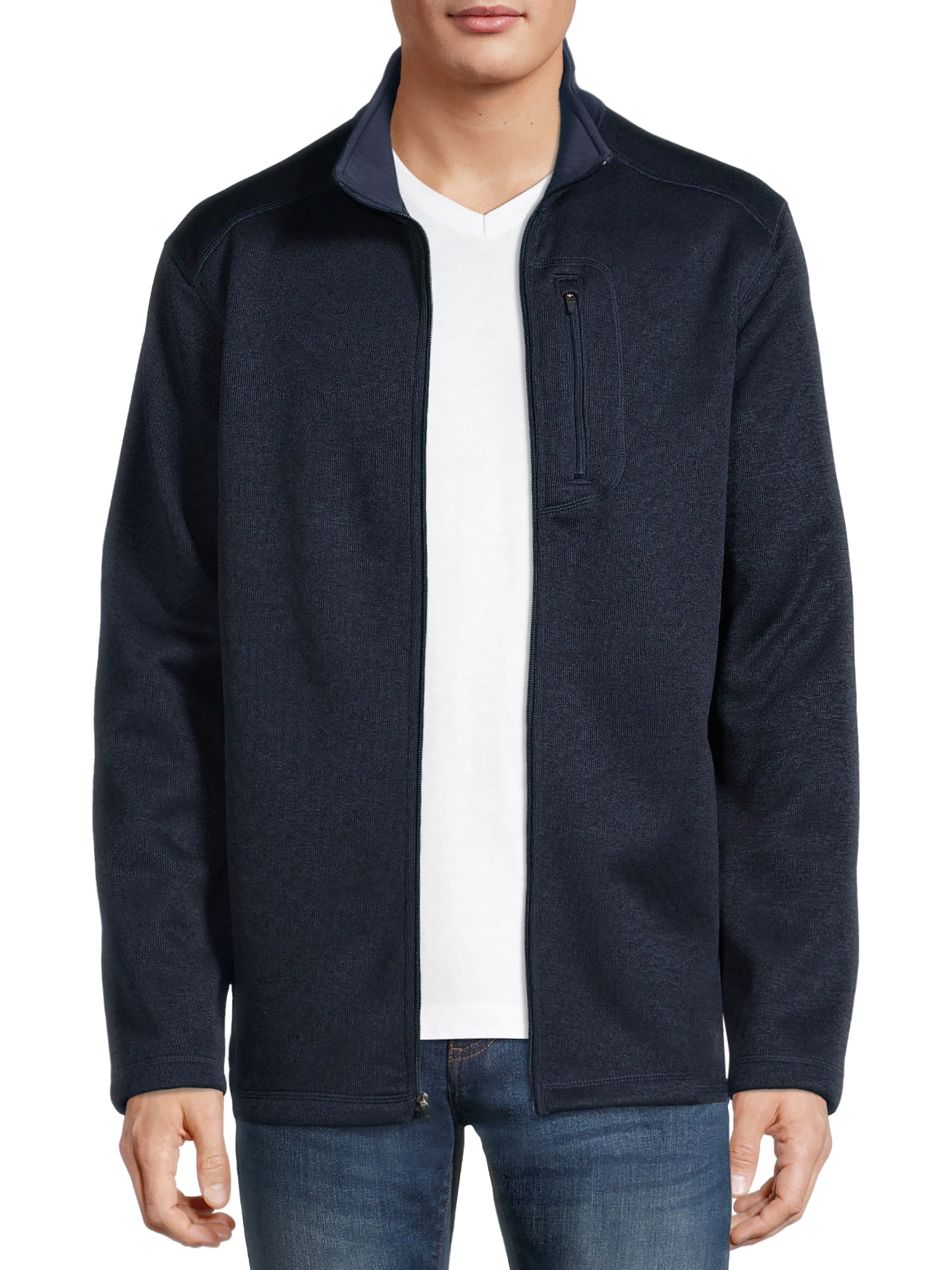 George Men and Big Men's Full Zip Fleece Sweater Jacket, up to Size 5xl ...