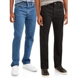 George Men's Regular Fit 100% Cotton Jeans, 2-Pack, Sizes 32-38 ...