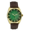 George Men's 40mm Gold Tone Ombre Green Dial Genuine Diamond Brown ...
