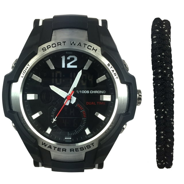 George Men's Analog / Digital Sport Wristwatch with Bracelet Accessory ...