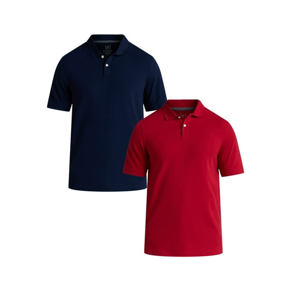 George Men’s & Big Men’s 2-Pack Pique Polo Shirt, Sizes XS-3XL ...