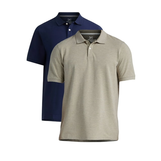 George Men’s & Big Men’s 2-Pack Pique Polo Shirt, Sizes XS-3XL ...