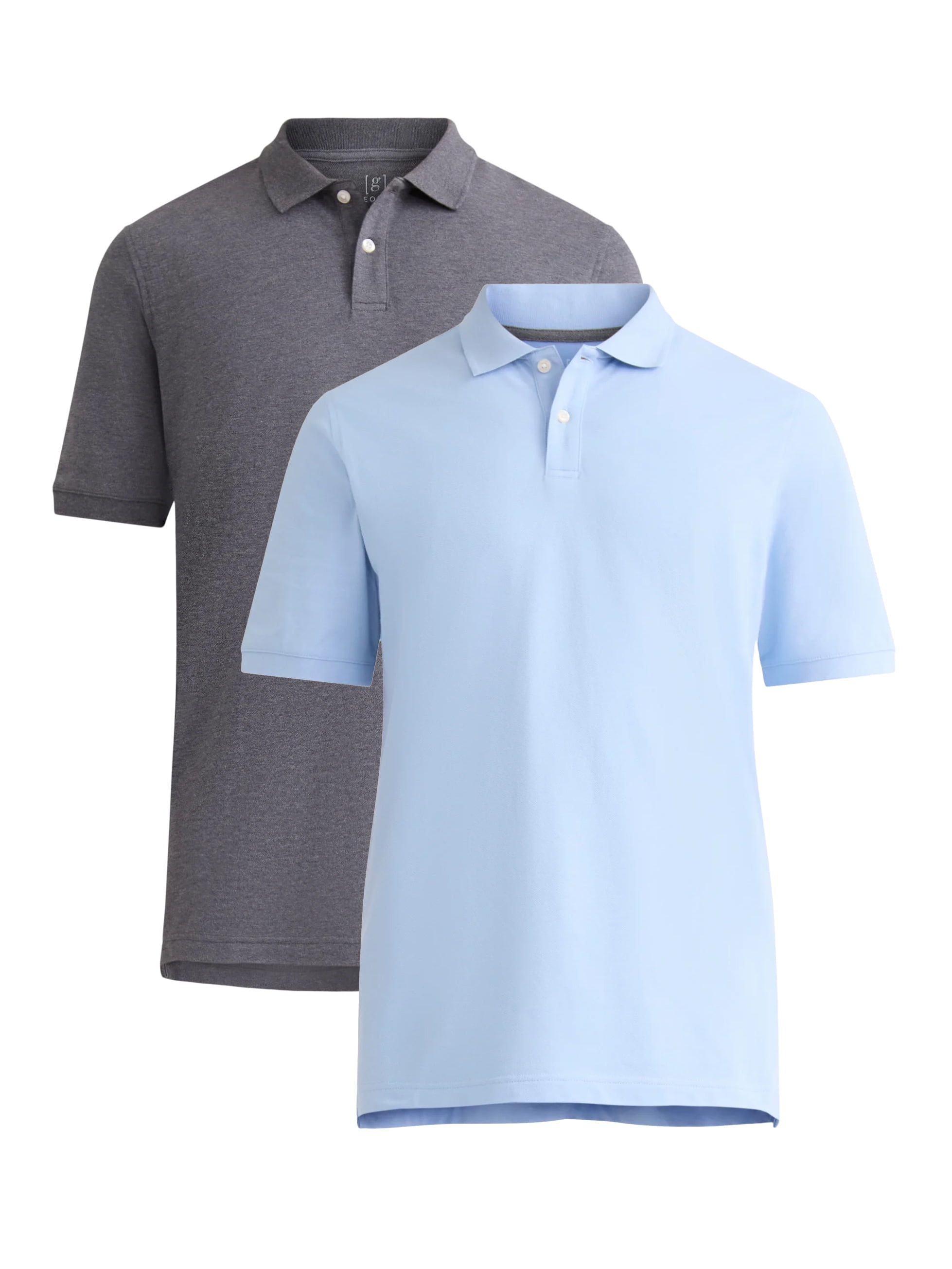 George Men's & Big Men's Active Fit 2-Pack Pique Polo Shirt, Sizes XS ...