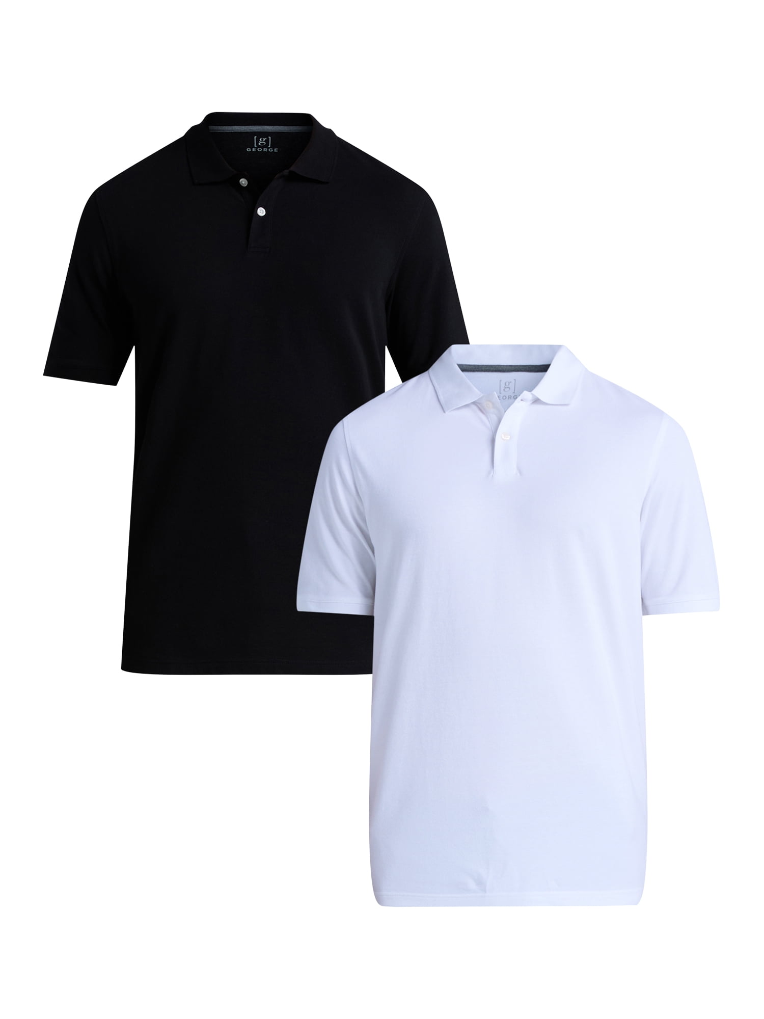 George Men's & Big Men's Active Fit 2-Pack Pique Polo Shirt, Sizes XS ...