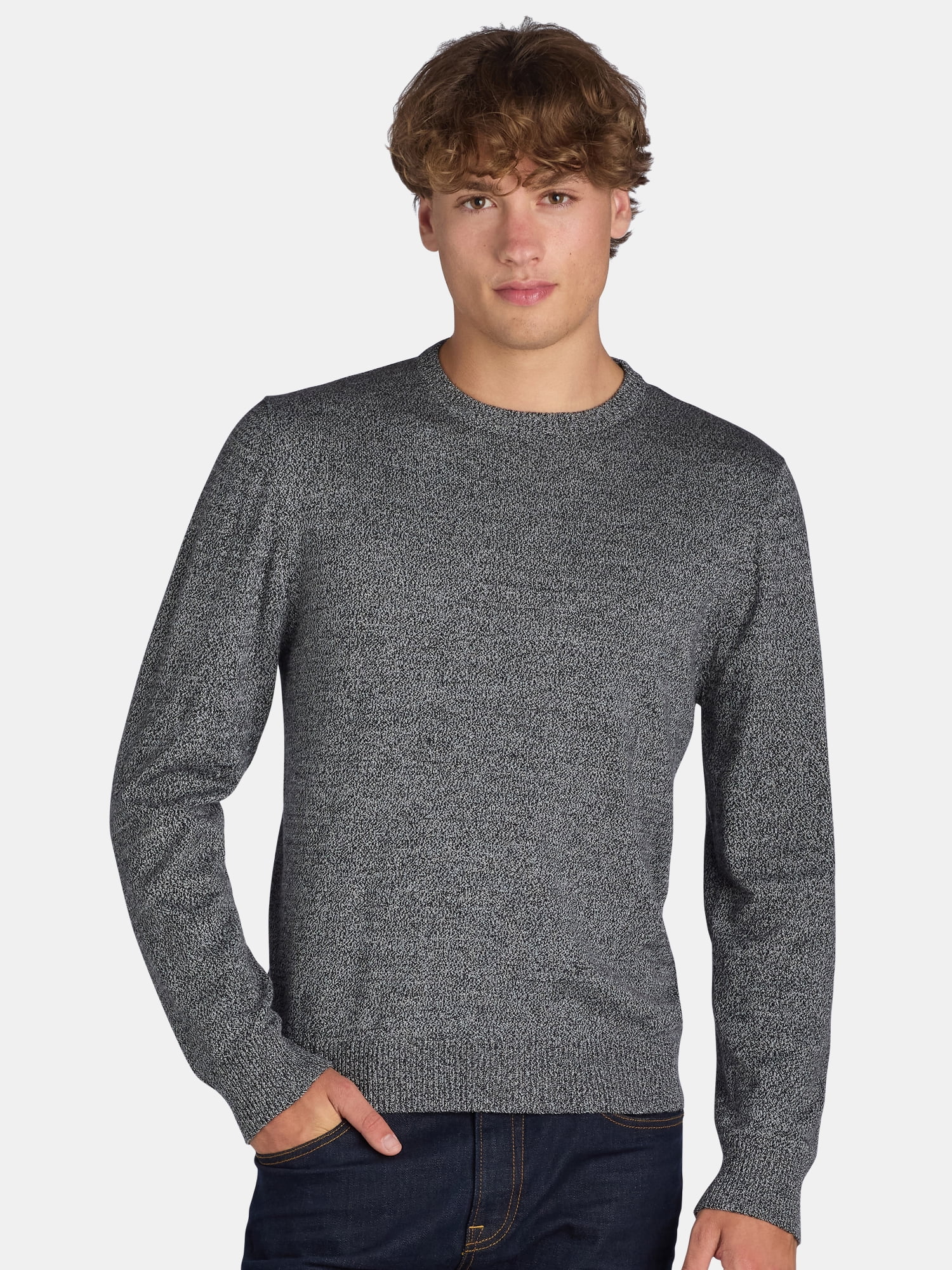 George men's Allover Marled Crewneck Sweater - Walmart.com
