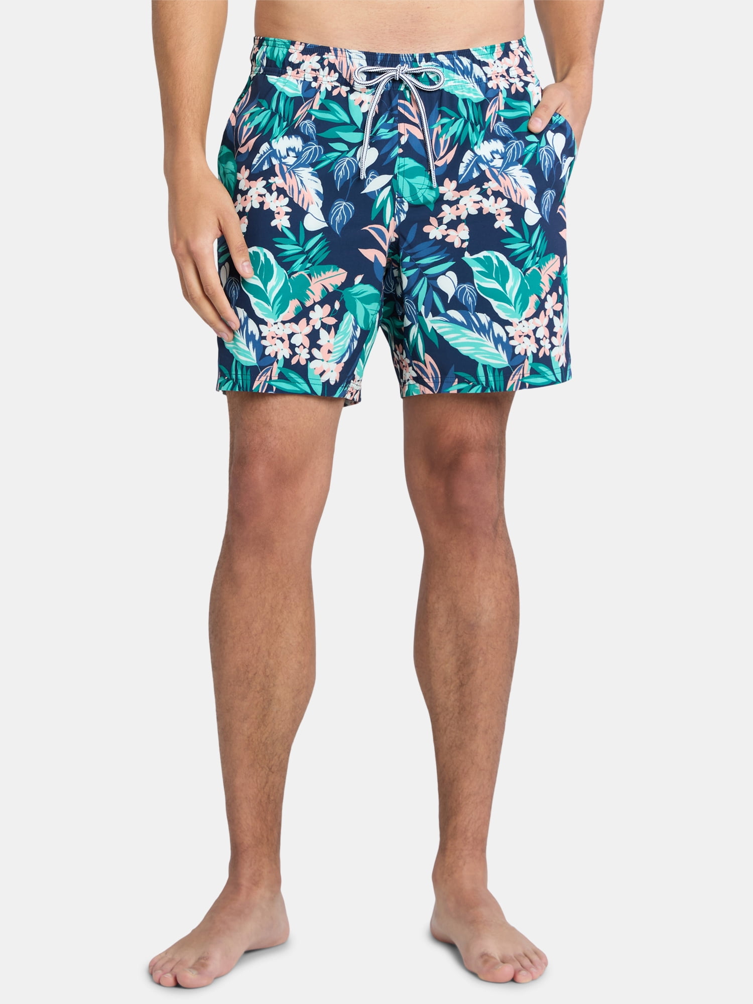 George Men's & Big Men's Performance Lined Swim Trunks, 7" Inseam ...
