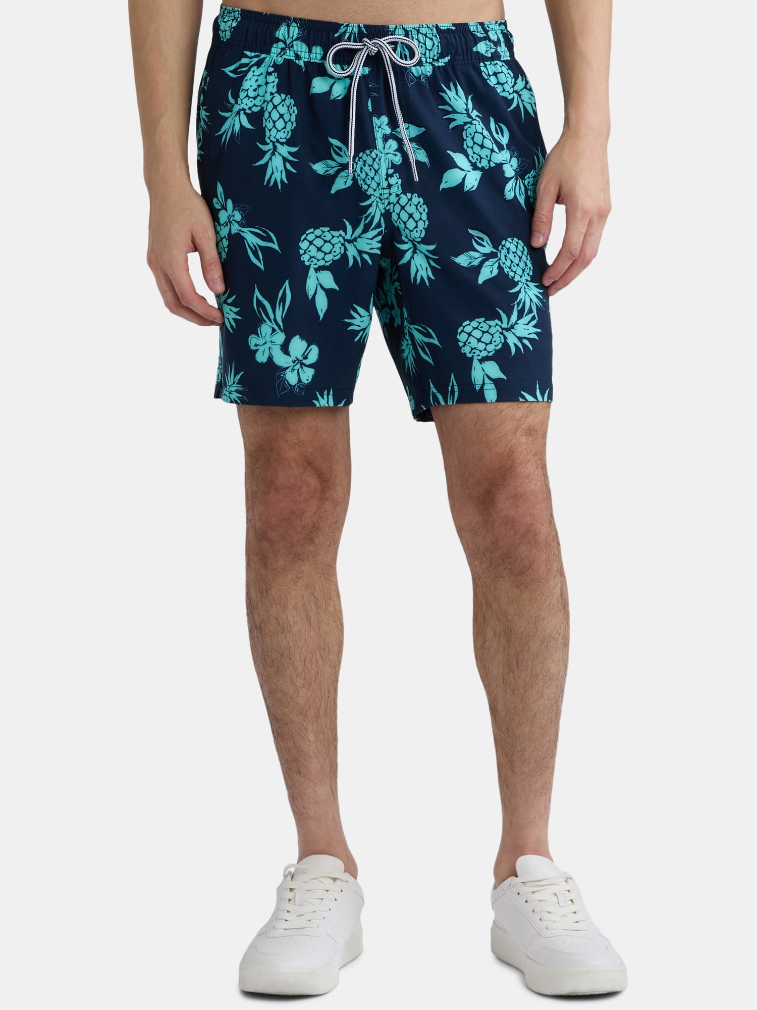 George Men's & Big Men's Compression Lined Swim Trunks, 7" Inseam ...
