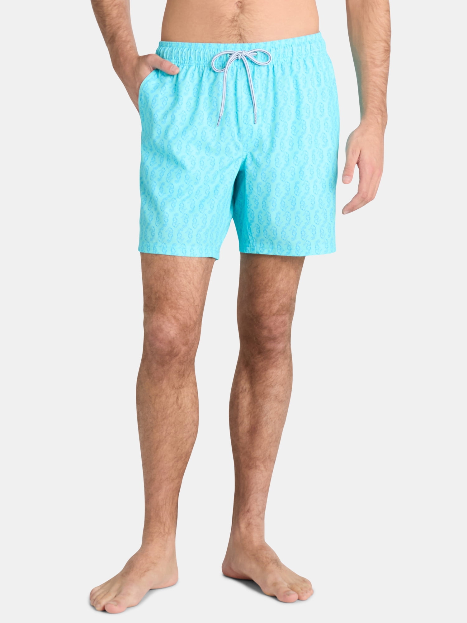 George Men's & Big Men's Compression Lined Swim Trunks, 7" Inseam ...