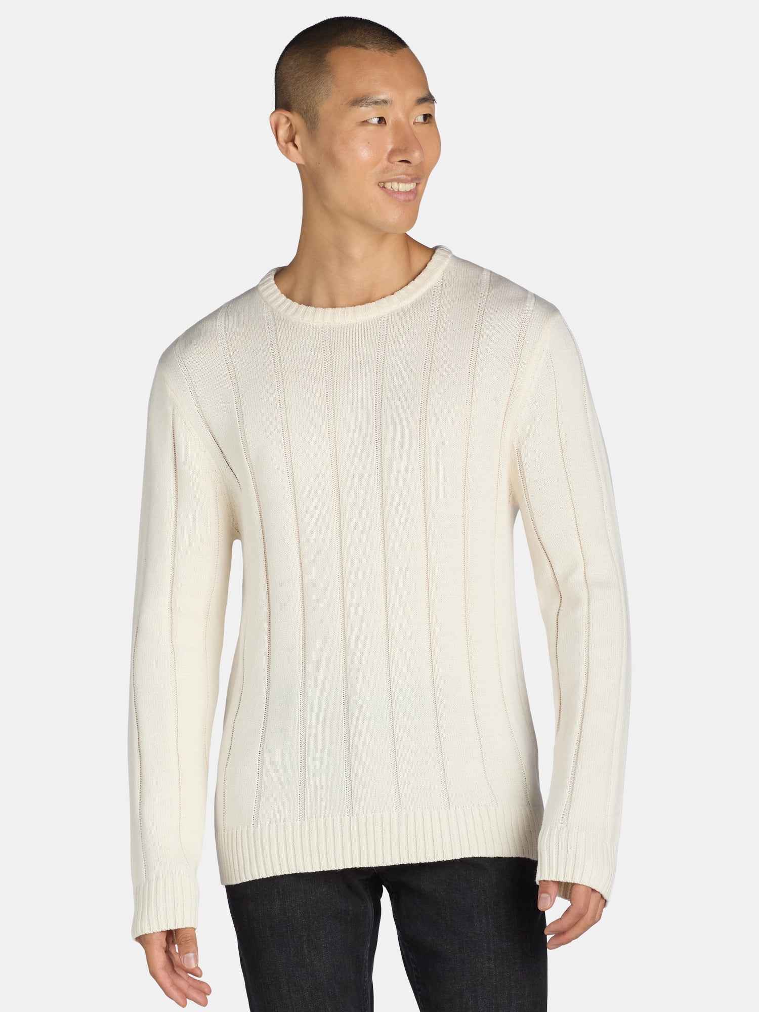 George Men's & Big Men's Drop Needle Crewneck Sweater, Sizes S-3XL ...
