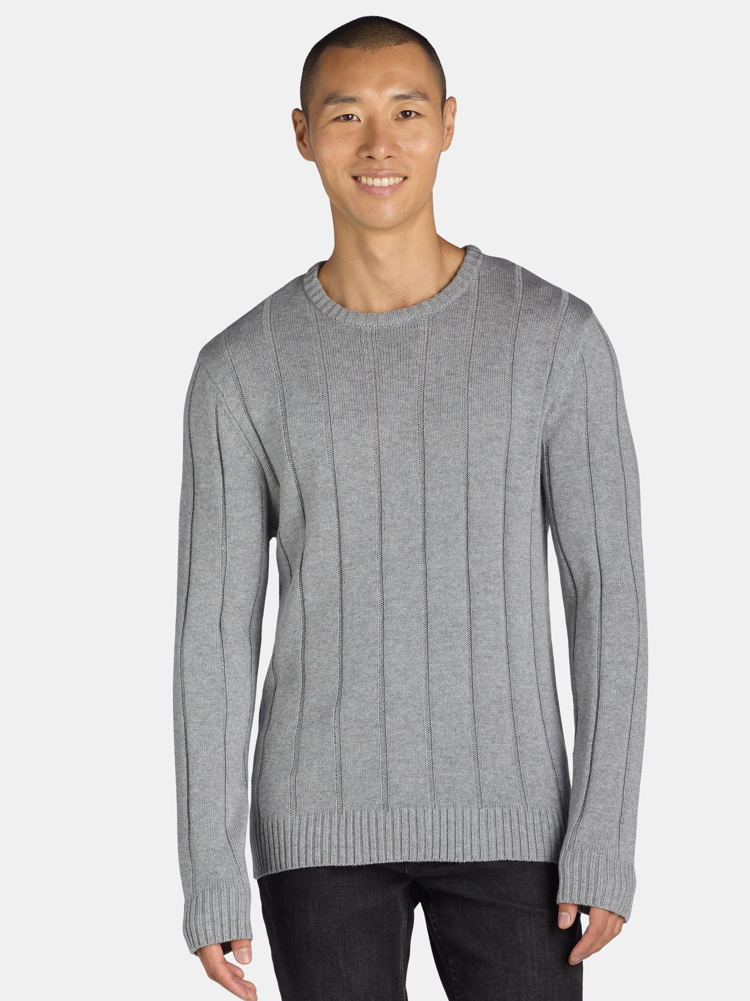 George Men's & Big Men's Drop Needle Crewneck Sweater, Sizes S-3XL ...