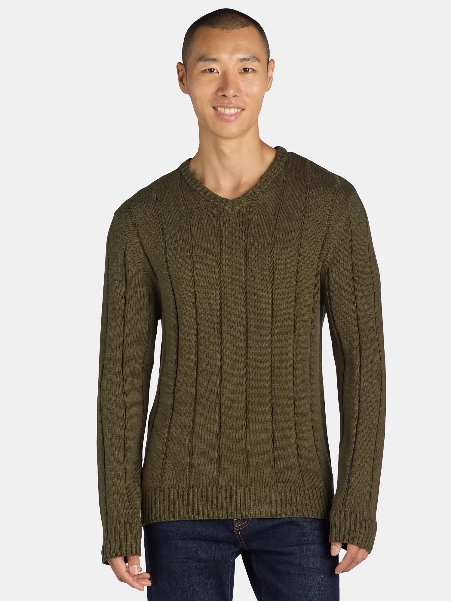George Men's & Big Men's Drop Needle V-Neck Sweater, Sizes S-3XL ...
