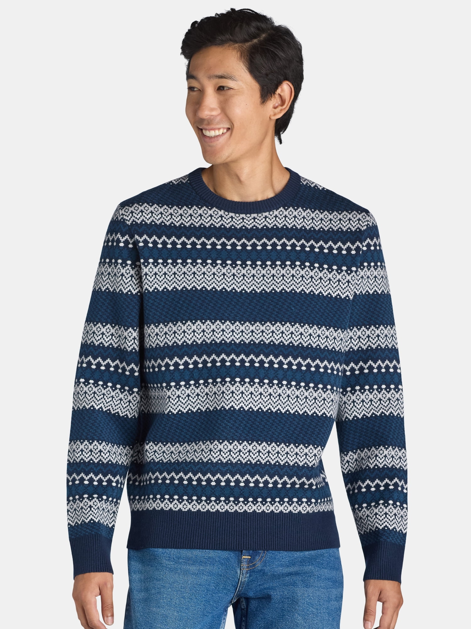 George men's Fair Isle Crew Neck Sweater - Walmart.com