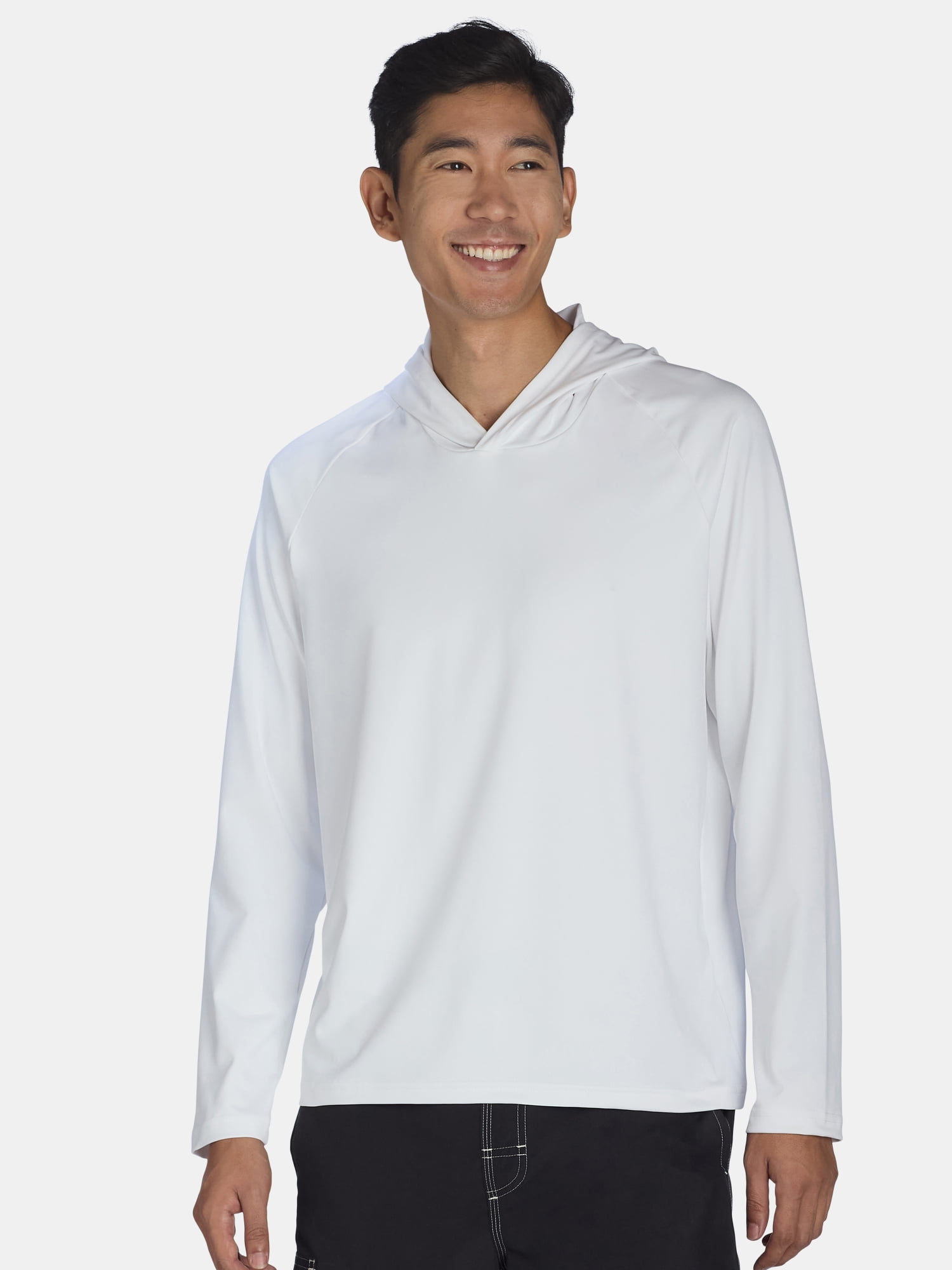 George Men's & Big Men's Hooded Sun Shirt with Long Sleeves, UPF 50 ...