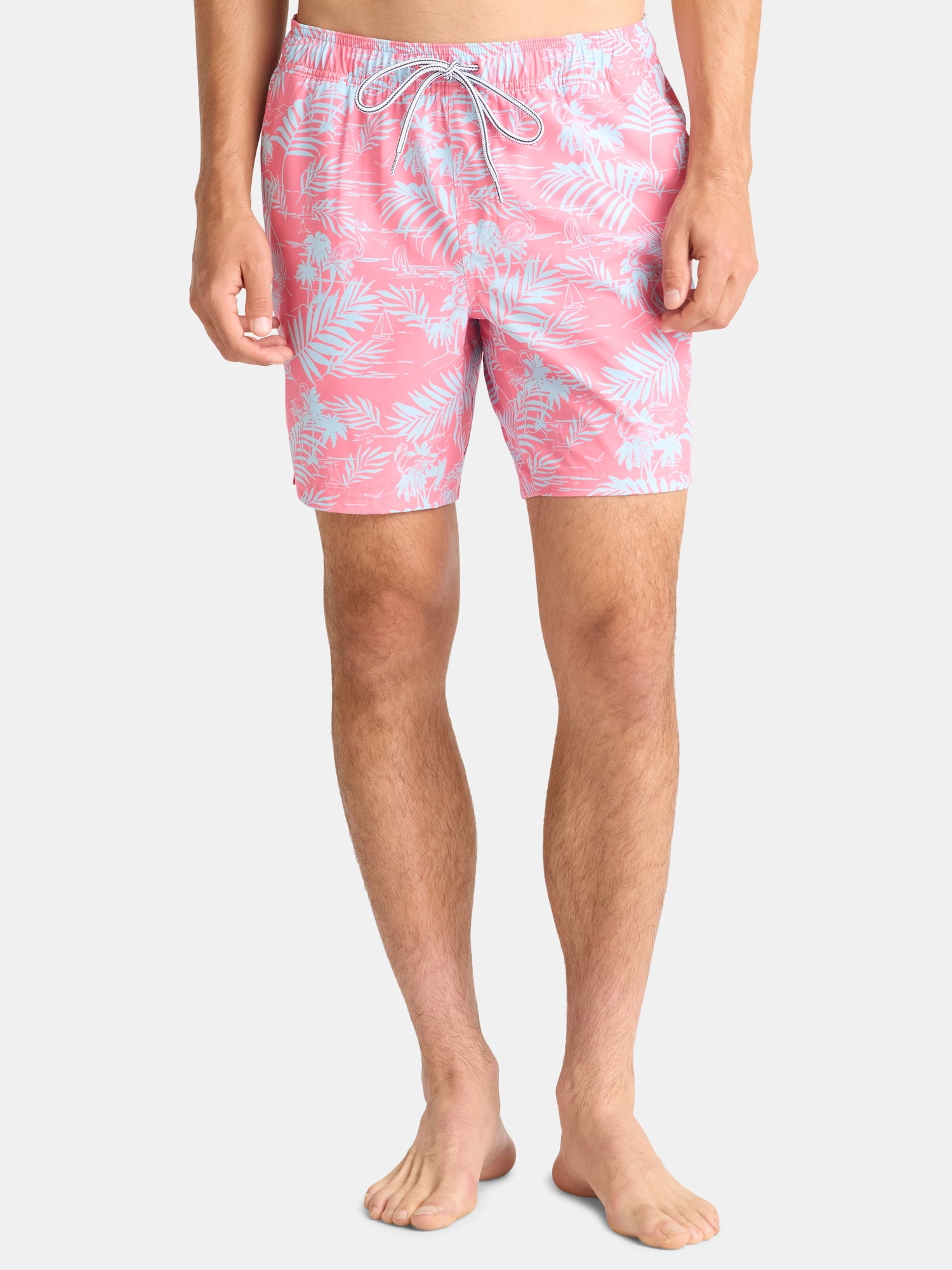 George Men's & Big Men's Performance Lined Swim Trunks, 7" Inseam ...