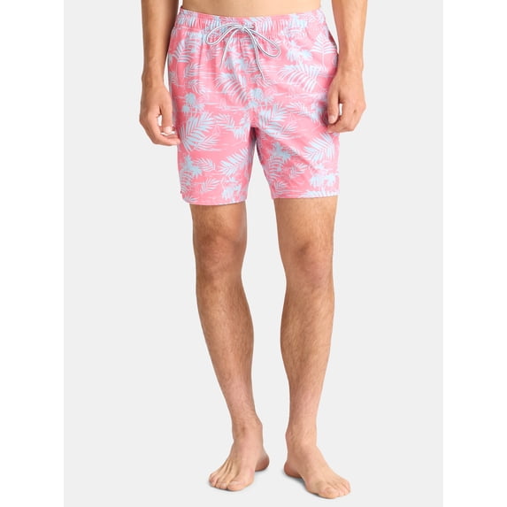 George Men's & Big Men's Performance Lined Swim Trunks, 7" Inseam ...