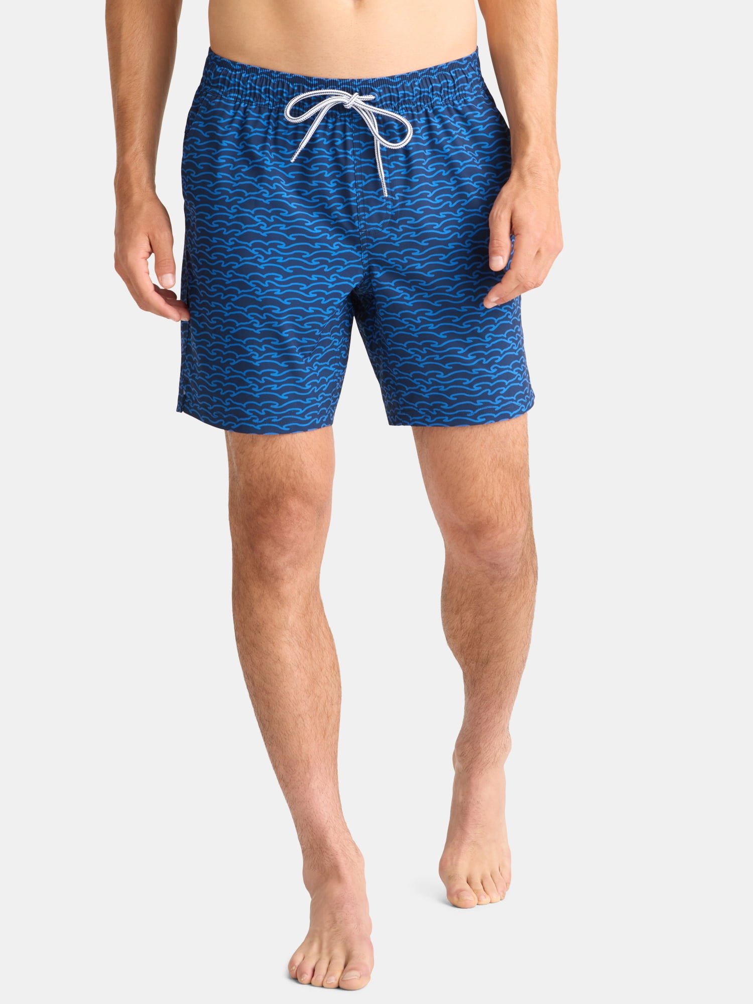George Men's & Big Men's Performance Lined Swim Trunks, 7" Inseam ...