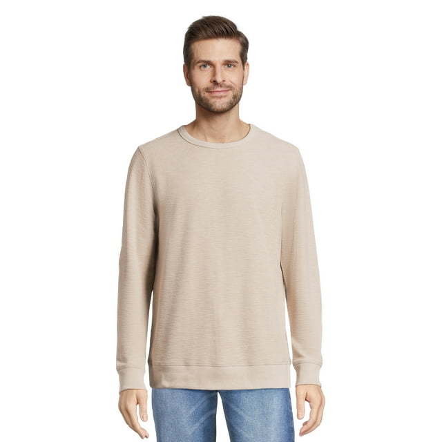 George Men’s & Big Men’s Lightweight Crewneck Sweater with Long Sleeves ...