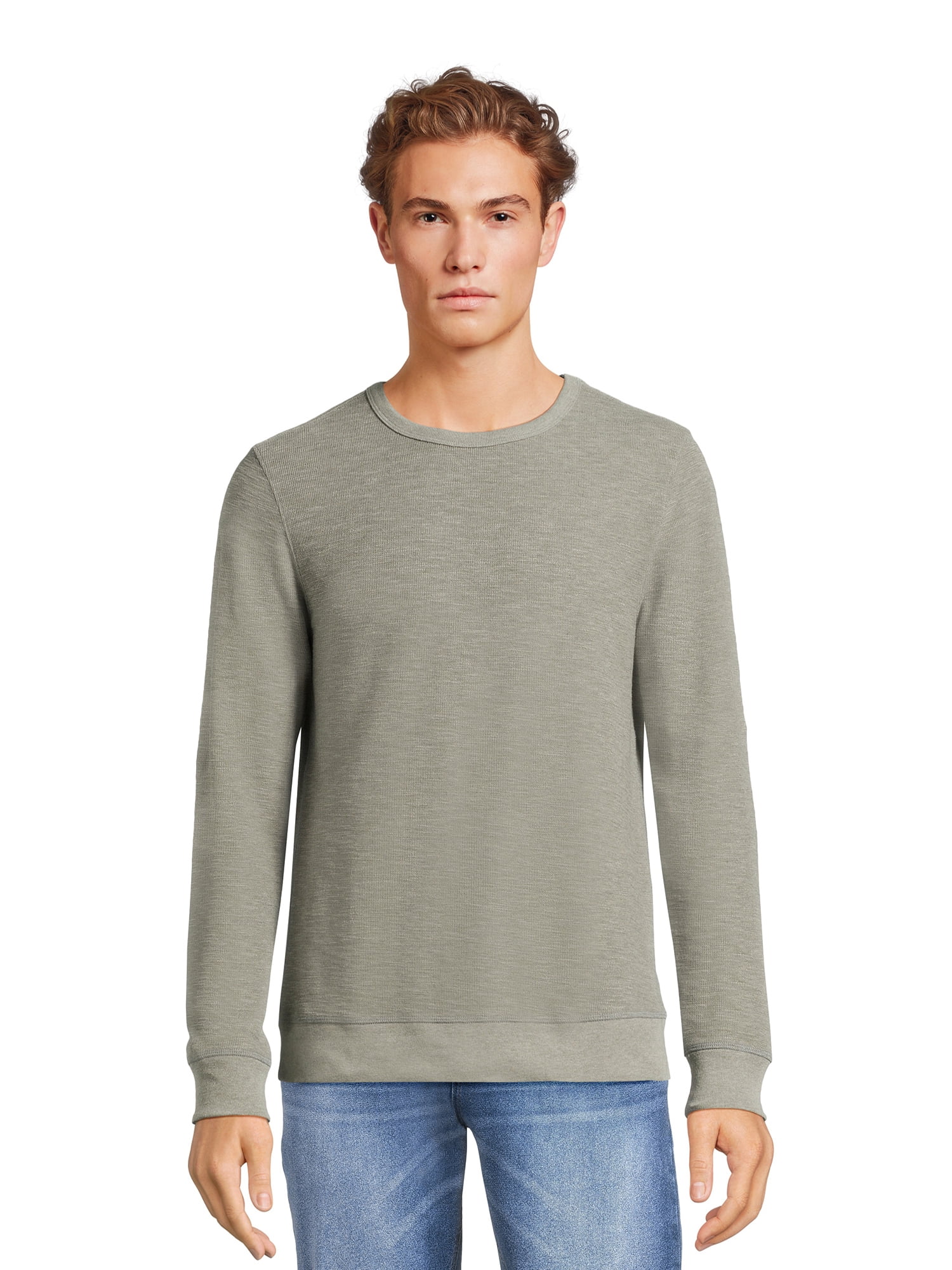 George Men’s & Big Men’s Lightweight Crewneck Sweater with Long Sleeves ...
