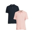 George Men's & Big Men's 2-Pack Pique Polo Shirts with Short Sleeves ...