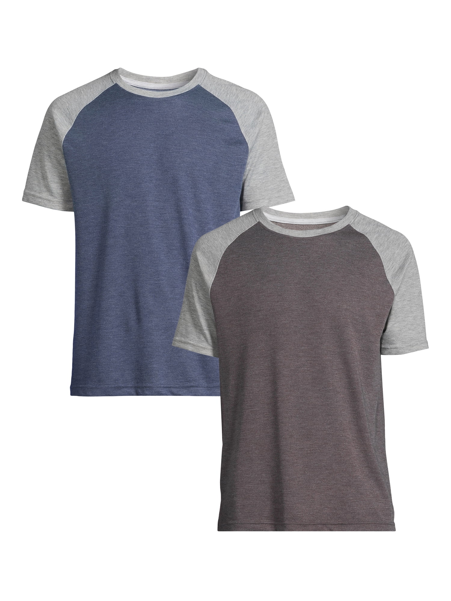 George Men's & Big Men's Raglan Tee with Short Sleeves, 2-Pack, Sizes S ...