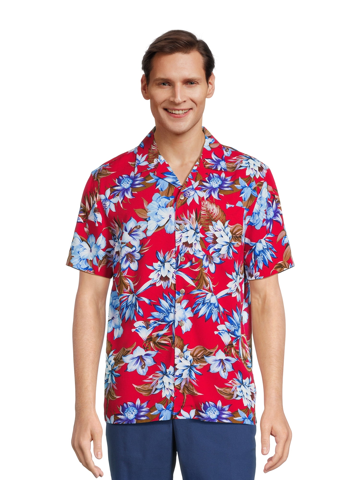 George Men's & Big Men's Short Sleeve Rayon Camp Shirt, Sizes S-3XL ...