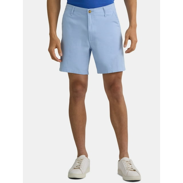 George Men’s & Big Men's Stretch Twill Flat Front Shorts, 5” Inseam ...