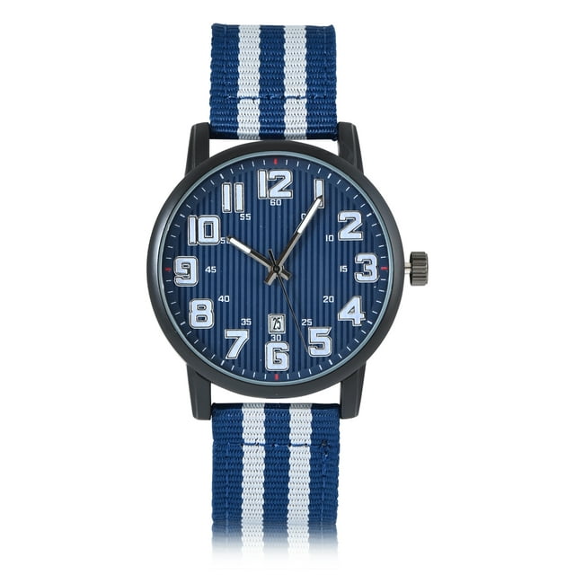 George Men's Black Round Watch Case with Eazy Read Dial, Date Feature ...