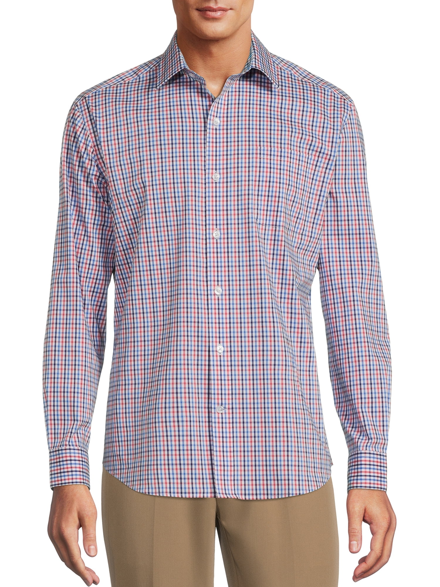 George Men's Classic Dress Shirt with Long Sleeves, Sizes S-3XL ...