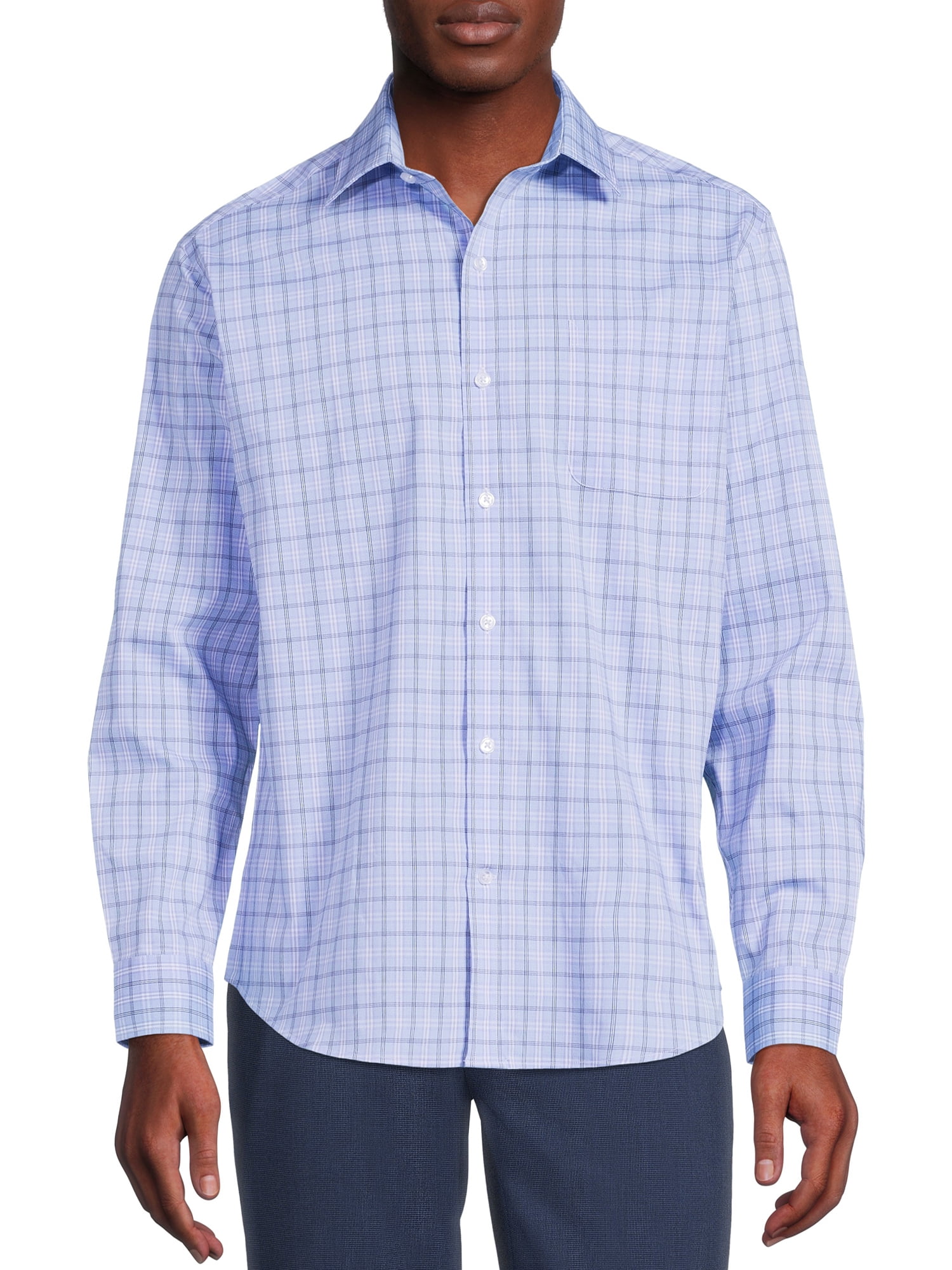 George Men's Classic Dress Shirt with Long Sleeves, Sizes S-3XL ...