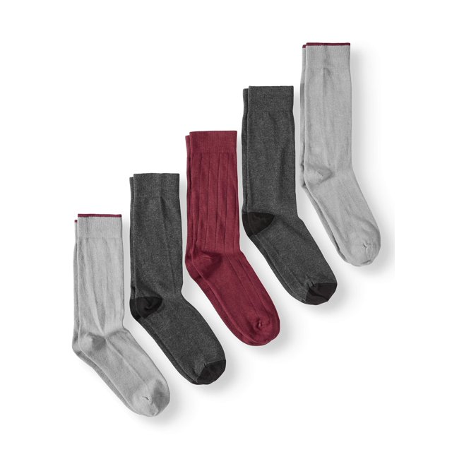 George Men's Cotton Crew Socks 5-Pack, Stylish Versatile Comfort ...