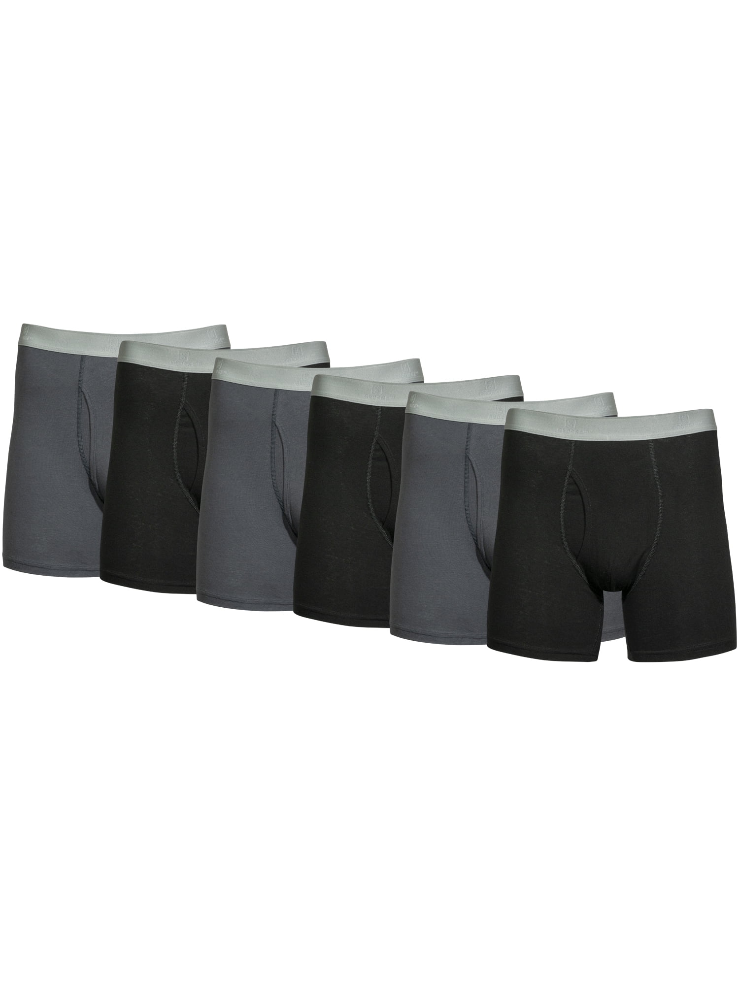 George Men's Cotton Stretch Boxer Briefs 6-Pack, Classic Fit, Soft and Comfortable - Walmart.com