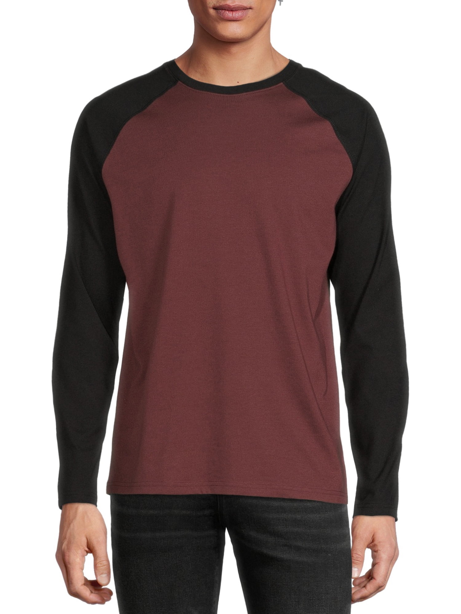 George Men's Crew Neck Long Sleeve Raglan Tee - Walmart.com