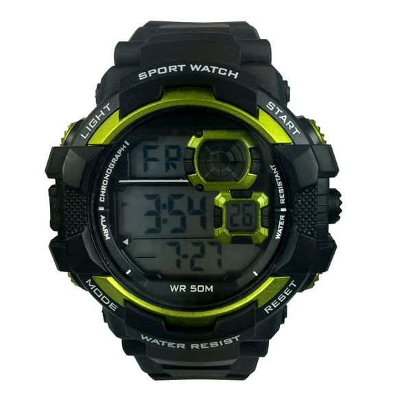 George Men's Digital Sport Wristwatch Plastic Strap with Backlight and Stopwatch - Walmart.com
