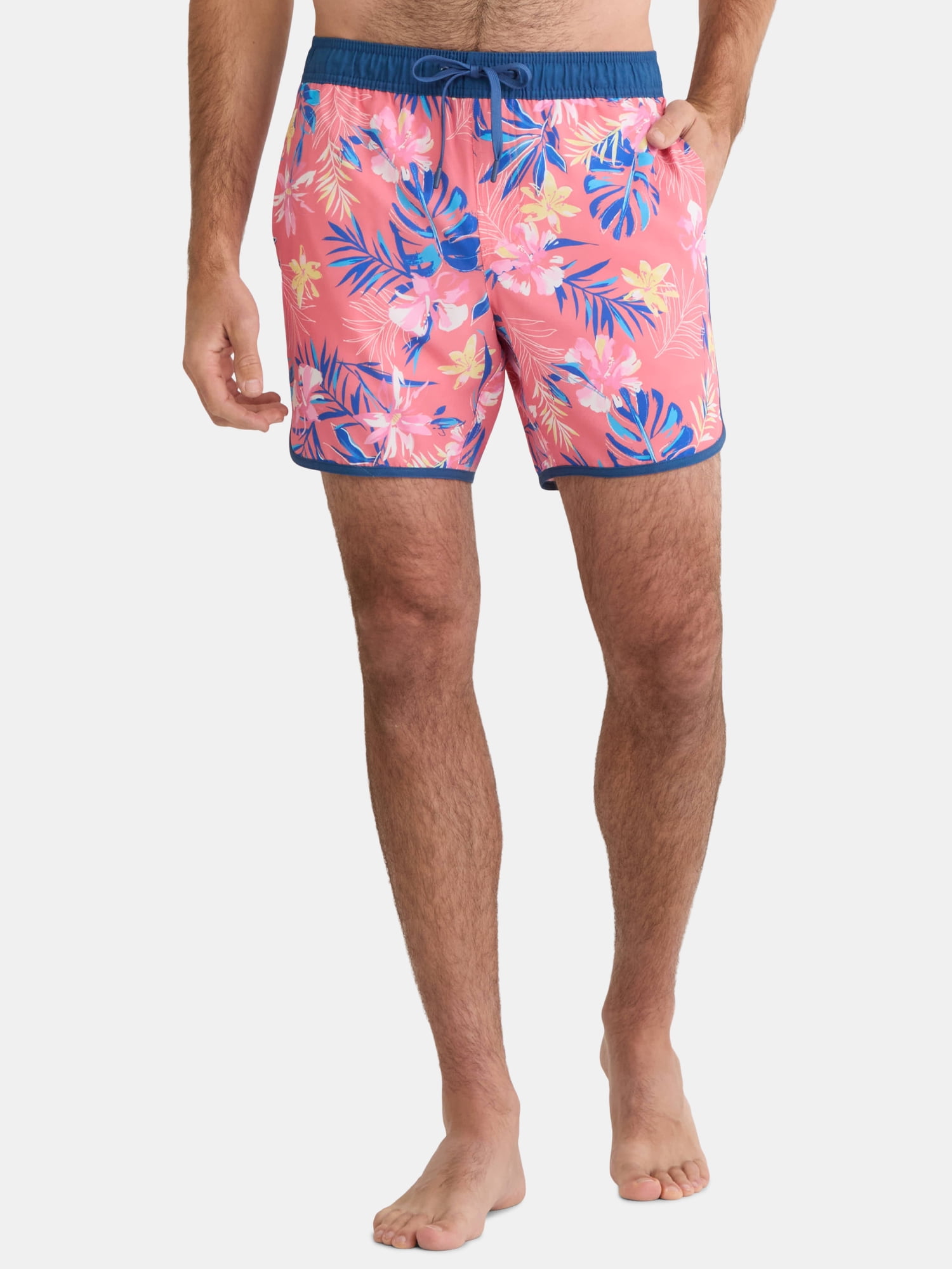 George Men's & Big Men's Dolphin Hem Swim Trunks, 7" Inseam, Size XS ...