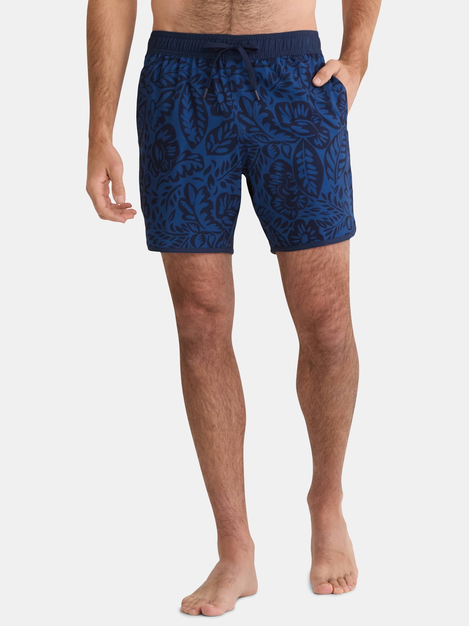 George Men's & Big Men's Dolphin Hem Swim Trunks, 7" Inseam, Size XS ...