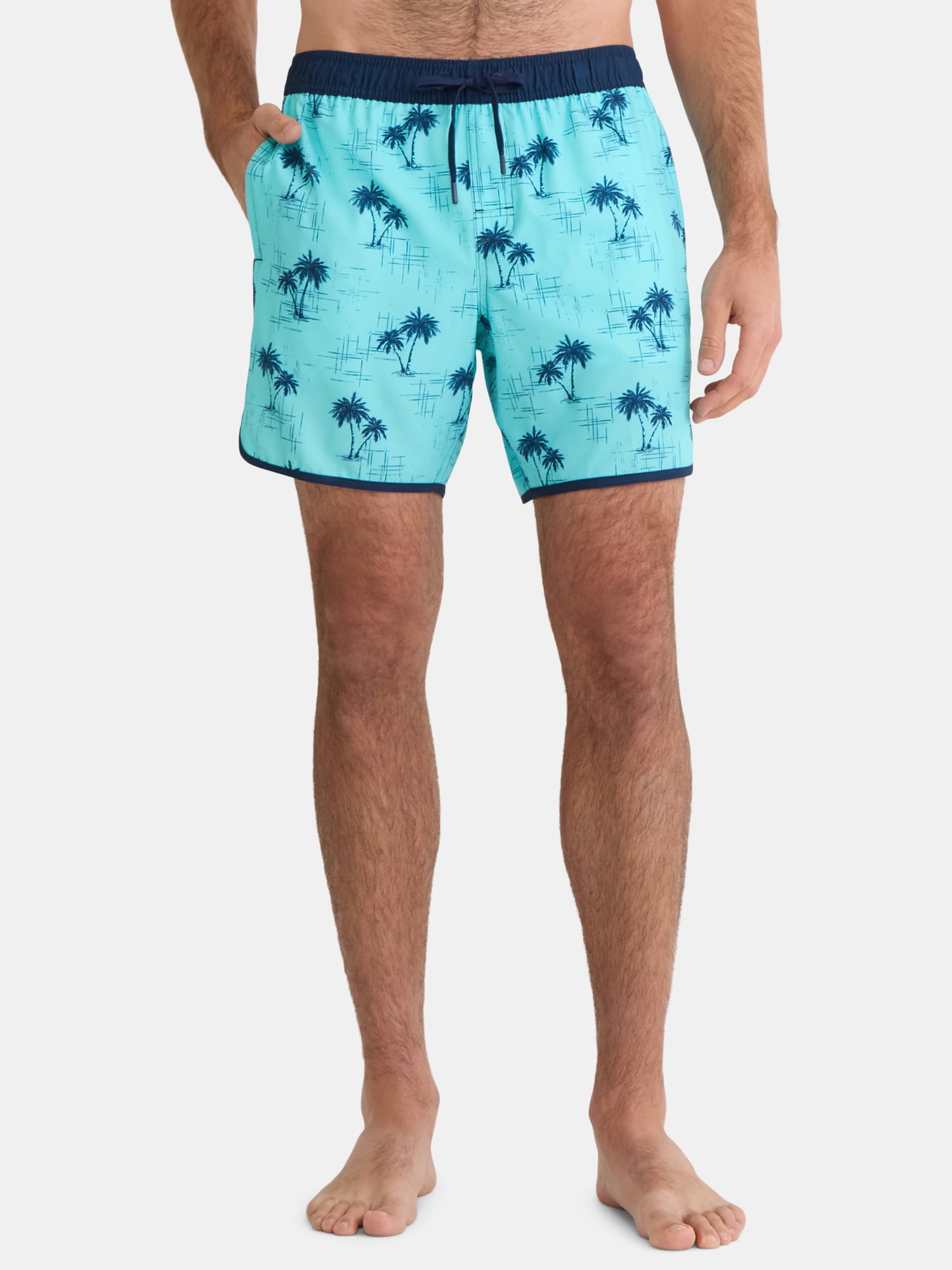 George Men's & Big Men's Dolphin Hem Swim Trunks, 7" Inseam, Size XS ...