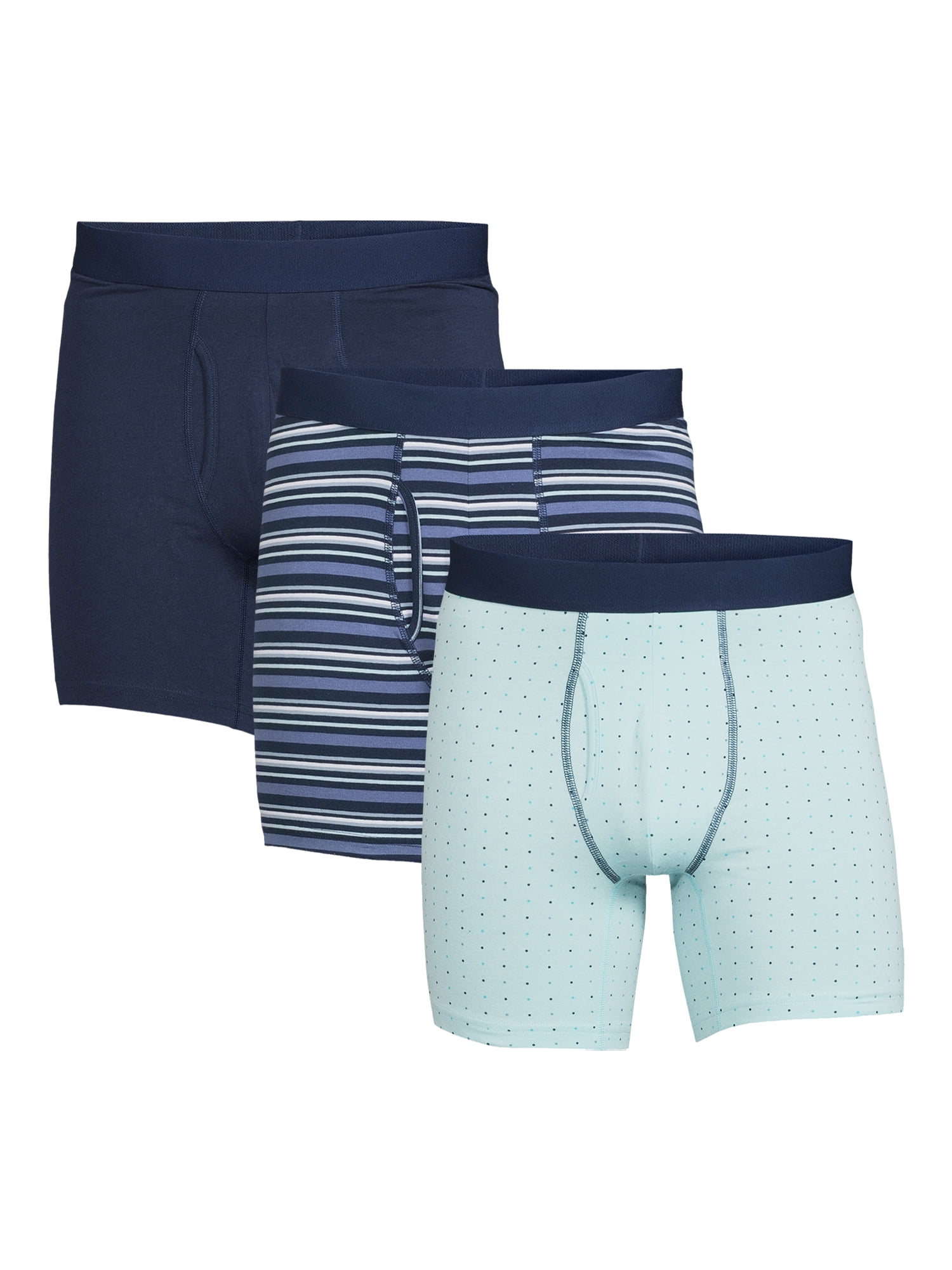 George Men's Dot & Stripe Boxer Briefs, 3-Pack - Walmart.com
