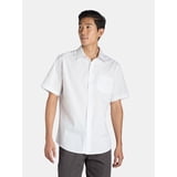 George Men's Short Sleeve Dress Shirt, Classic Fit, Durable Cotton ...