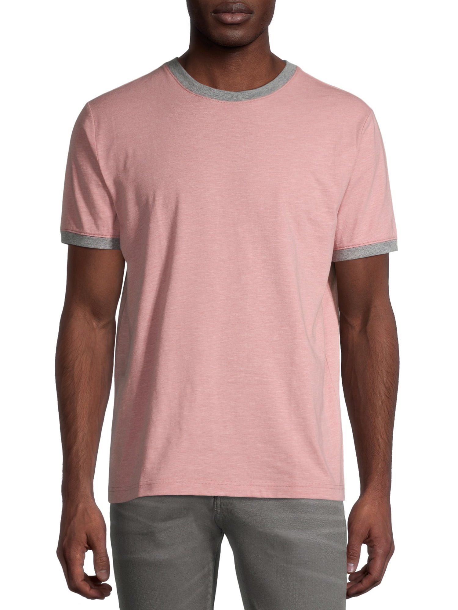 men's Ringer T-Shirt - Stylish Cotton-Blend Tee for Men - Walmart.com