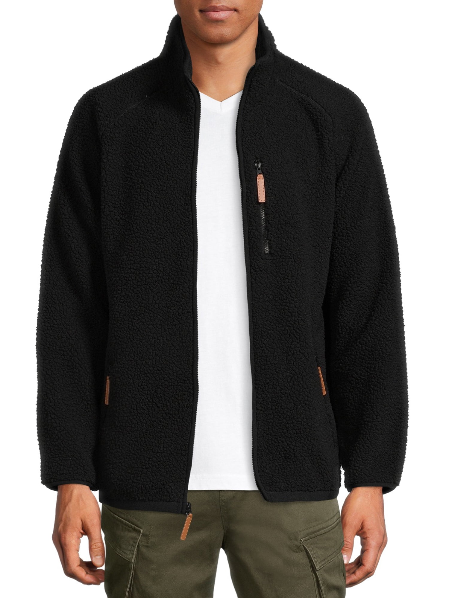 George Men's Faux Sherpa Full Zip Jacket - Walmart.com