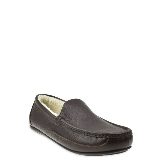 George Men's Genuine Leather Moccasin Slippers - Walmart.com