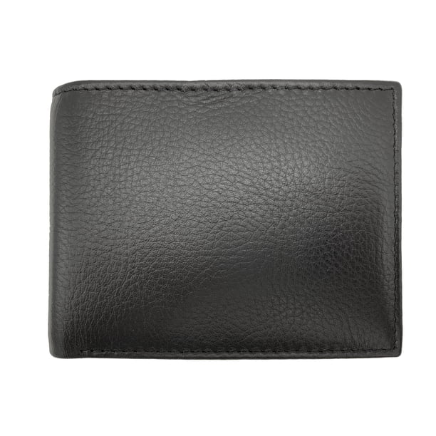 George Men's Genuine Milled Leather Bifold Wallet with Wing, Black ...