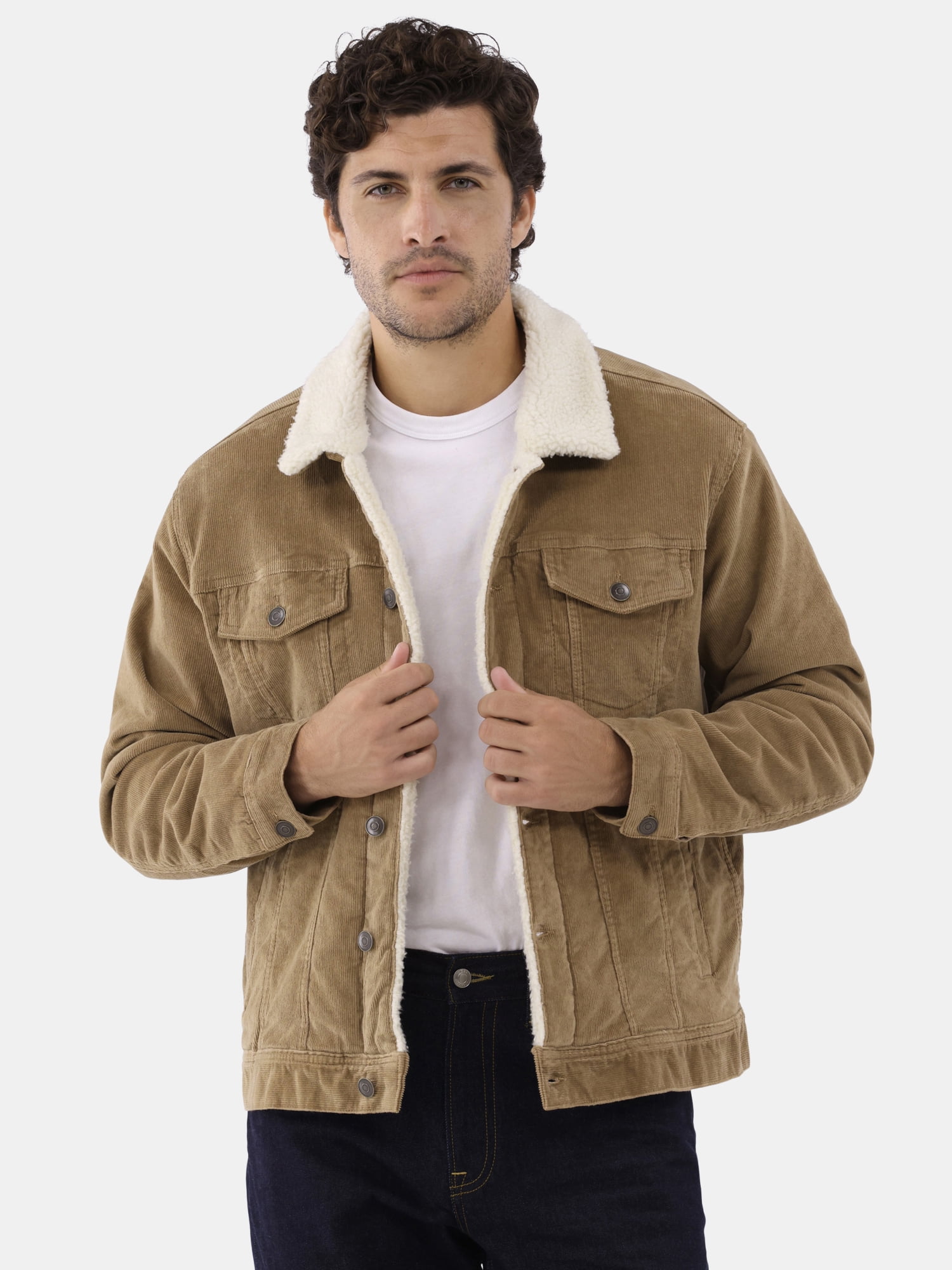 George Men's & Big Men's Fleece Lined Trucker Jacket, Sizes S-3XL ...