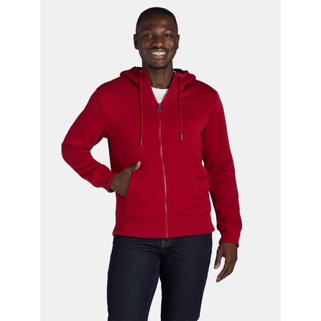 George Men's & Big Men's High Pile Fleece Lined Jacket with Hood, Sizes ...