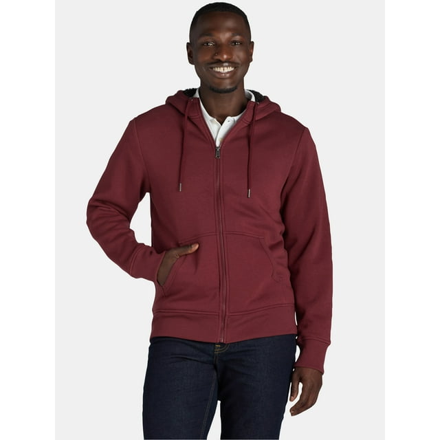 George Men's & Big Men's High Pile Fleece Lined Jacket with Hood, Sizes ...