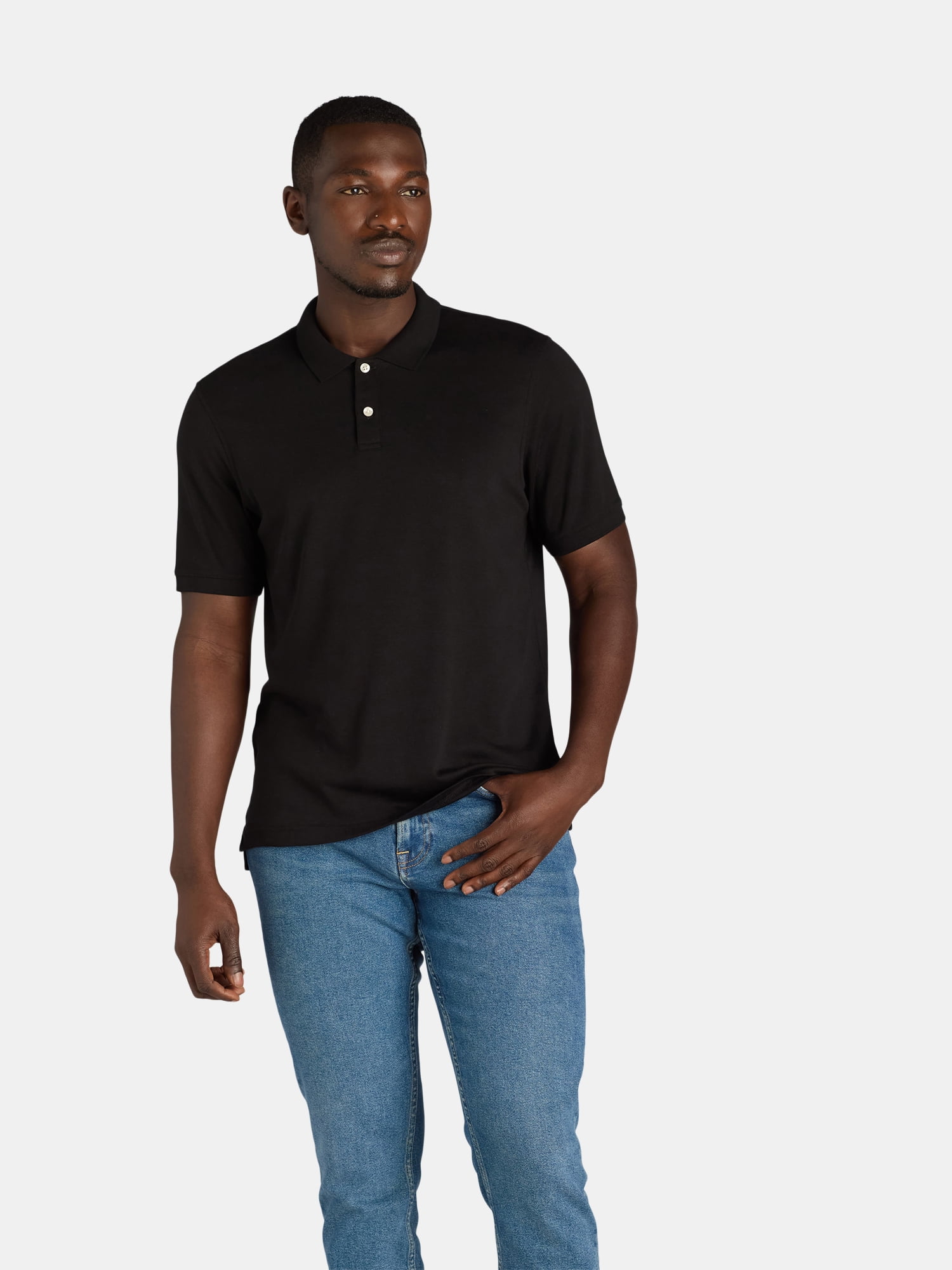 George Men's and Big Men's Interlock Polo Shirt with Short Sleeves ...