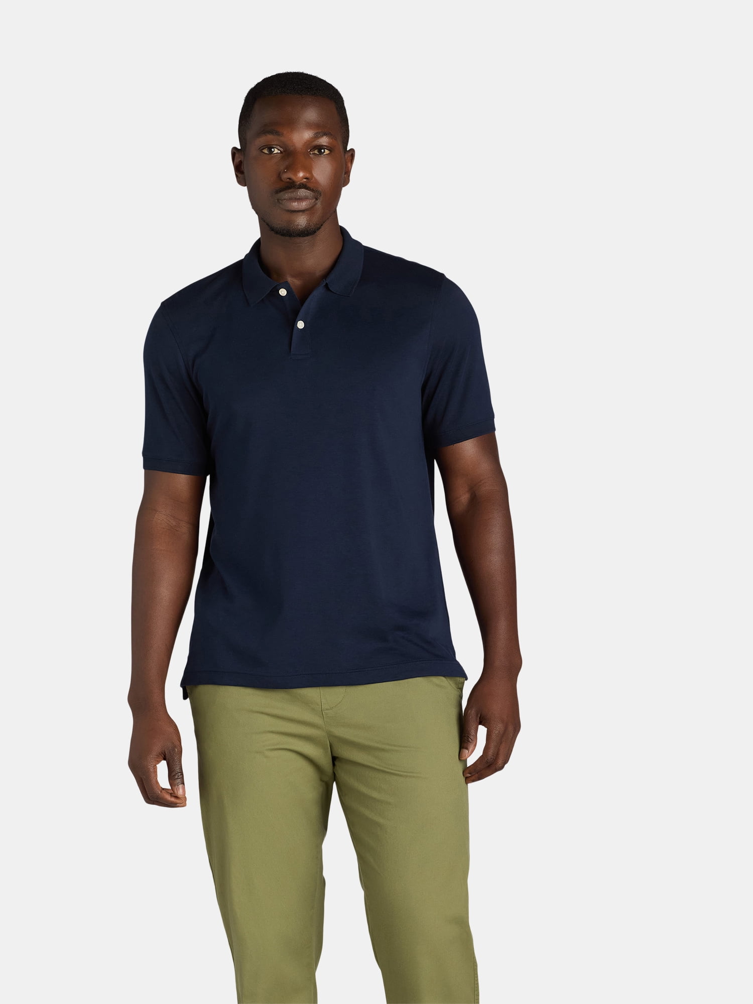 George Men's and Big Men's Interlock Polo Shirt with Short Sleeves ...