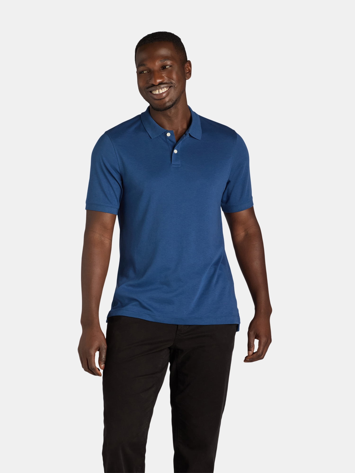 George Men's and Big Men's Interlock Polo Shirt with Short Sleeves ...