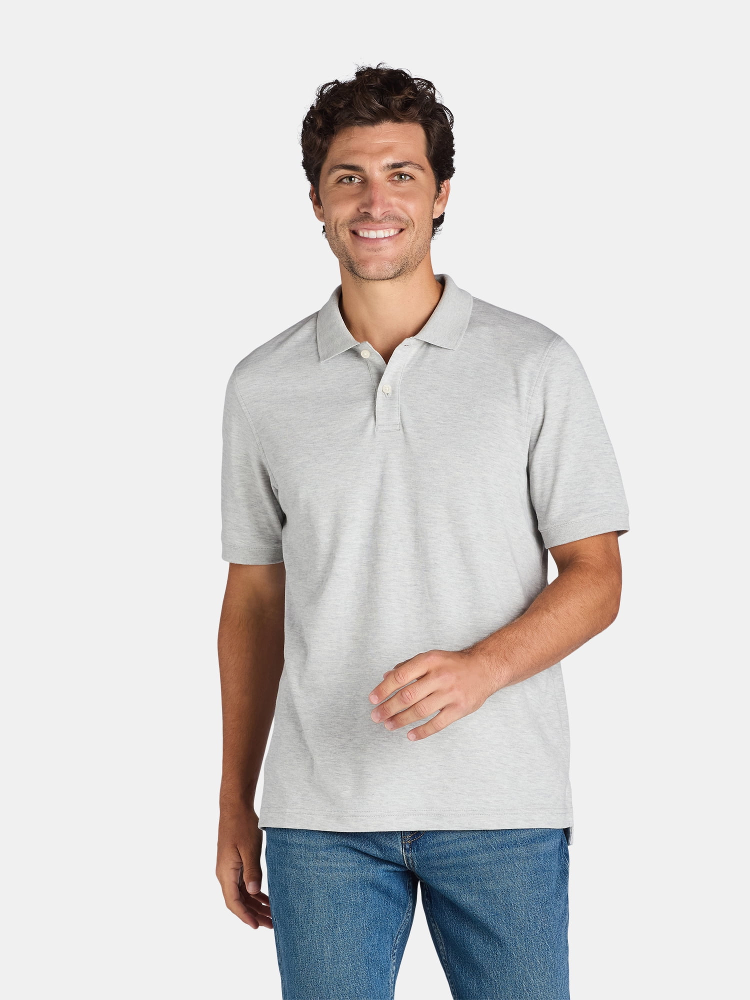 George Men's and Big Men's Interlock Polo Shirt with Short Sleeves ...