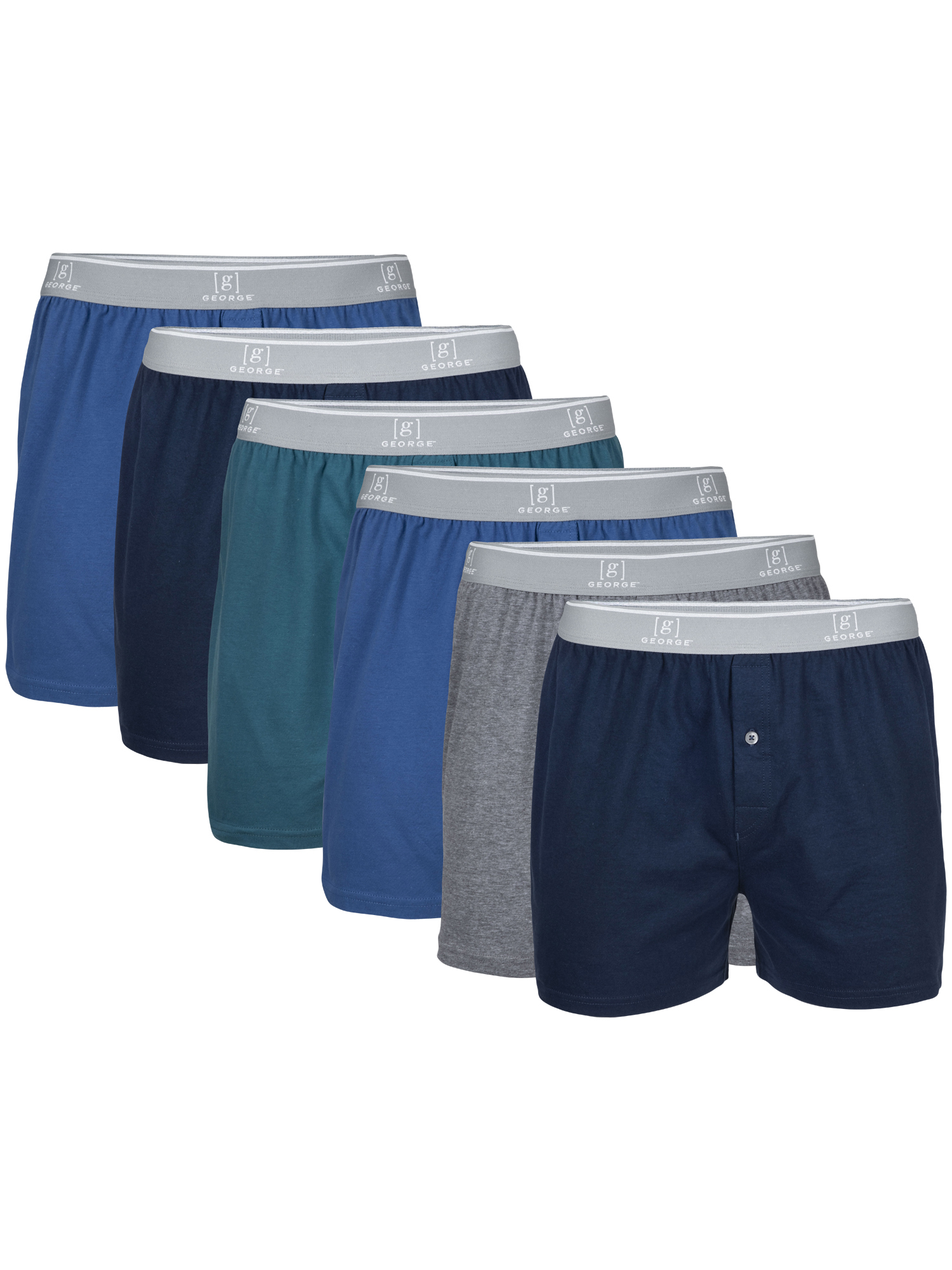 George Men's Regular Leg Boxer Briefs, 6-Pack - Walmart.com